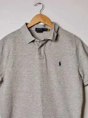 Polo Ralph Lauren | Shirts | Polo Ralph Lauren Gray Polo Shirt Blue ...